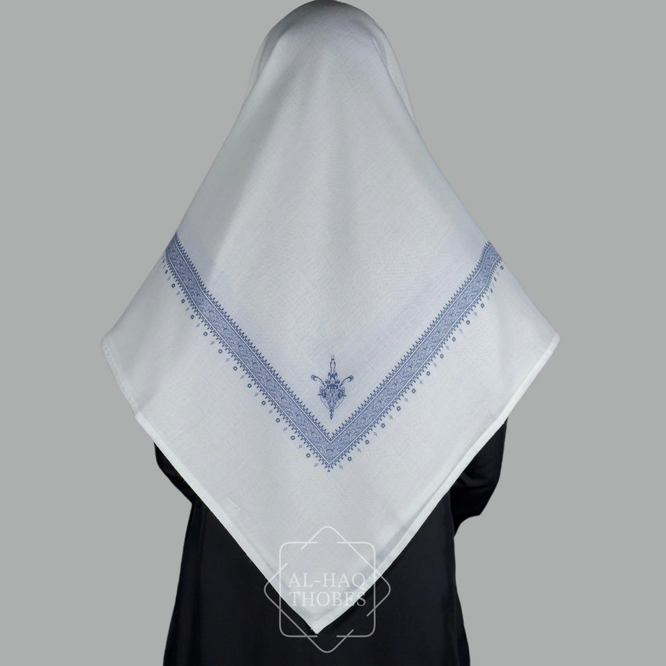 Premium Blue Yemeni Shemagh Scarf – Al-Haq Thobes